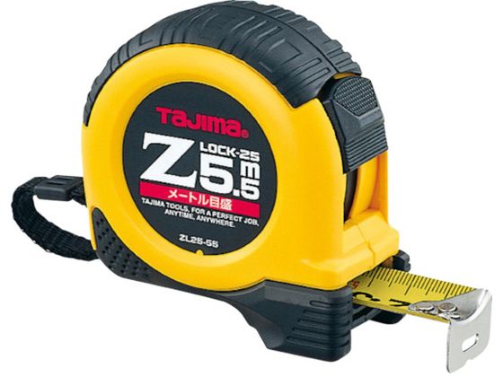 【仕様】●型番：ZL25-55CB●テープ長さ（m）：5．5　●テープ幅（mm）：25　●水平保持（m）：2．6●移動爪　●ロックタイプ　●JIS1級　●両面目盛　●455mmピッチ表示：あり　●減速ボタン：あり　●ショックアブソーバー：あ...