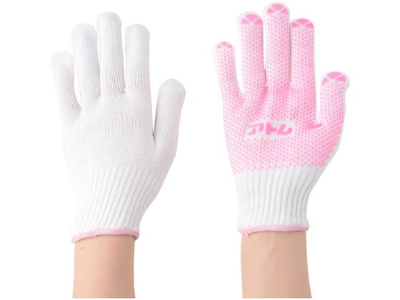 【商品説明】●カービニボン女性用のお得な5双組です。●綿素材のすべり止め付き軽作業用手袋です。●風合い良く、高品質の綿100％の編み手袋を使用した女性用薄手タイプです。【仕様】●型番：142LA-5P●入数：5双●色：白／ピンク ●サイズ：...