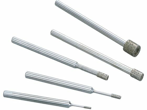 【商品説明】●インターナル極小穴加工から外径研削粗加工まで高い研削性と耐久性を発揮します。【仕様】●型番：12158●最高使用回転数（rpm）：80000●粒度（＃）：120●刃径（mm）：3●刃長（mm）：5●軸径（mm）：3●全長（mm...