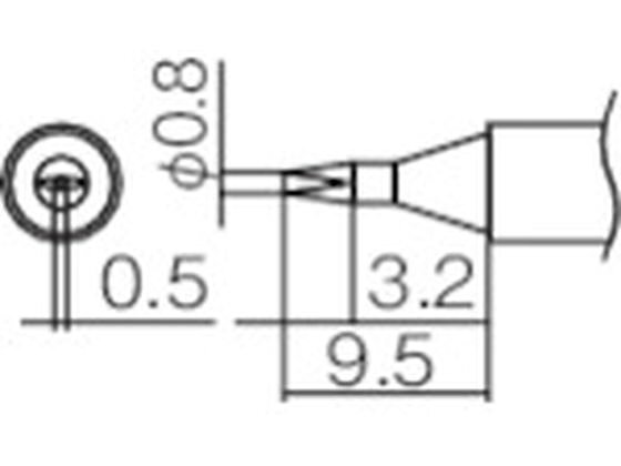 【仕様】●型番：T12-D08●コテ先名称：0．8D型　●適合コテ：FM2027・FM2028●鉛フリーはんだ対応　●適合ステーション本体：FX−950・FX−951・FX−952・FM−203・FM−206　●ヒーター一体型【備考】※メー...