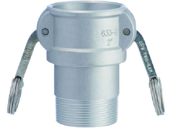 【仕様】●型番：633-BB-1-1/2-AL●耐圧力（MPa）：1．8　●相手側取付サイズ：Rc1−1／2　●最高使用圧力（MPa）：1．8　●材質：本体：アルミ合金　標準ガスケット：NBR　●相手側取付サイズ（インチ）：1−1／2　●接...