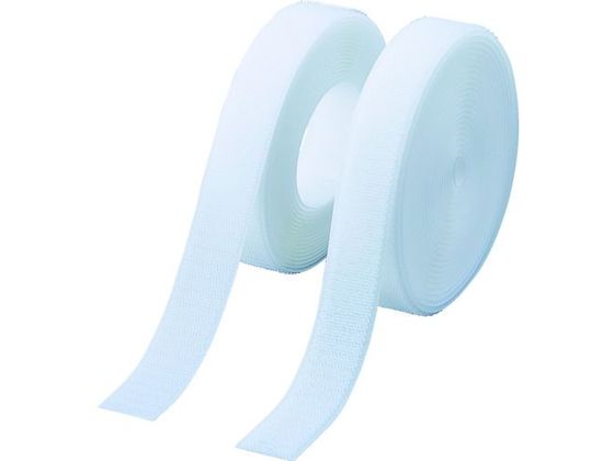 【商品説明】●繊維製品なので軽く、お好みのサイズにハサミでカットできます。【仕様】●型番：TMSH-255-W●入数：1組●色：白　●幅（mm）：25　●長さ（m）：5　●厚さ（mm）：（フック）1．9mm、（ループ）2．5●フック・ループ...