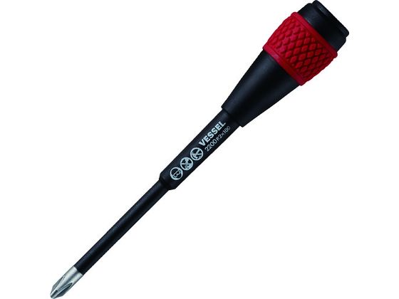 【商品説明】●ボールラチェットドラバーの専用替え軸です。●スリムな軸カバー付きで、端子台での作業に最適です。【仕様】●型番：2200B-2-100●軸長（mm）：100●刃先：［［＋］］2●全長（mm）：158●先端：マグネット入り●全身焼...