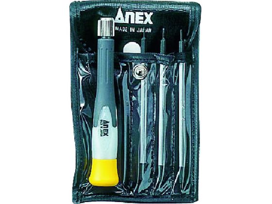 【仕様】●型番：3602●入数：1S●セット内容：へクスローブビット：T4×T7×110、T3×T6×110、T5×T8×110●ハンドルサイズ（mm）：110×20●刃先：対辺4mm六角軸ビット●セット内容（点）：4●キャップ色：黄●刃先...