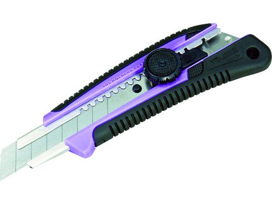 【商品説明】●強力ネジ式ロックです。●頑丈な0．8mm厚ブレードホルダーを採用しました。●プラスチックボディに軟質のエラストマ—を一体成型です（ダブルインジェクション製法）。●濡れた手や軍手でも滑りにくく、確かなパワーが得られます。【仕様】...