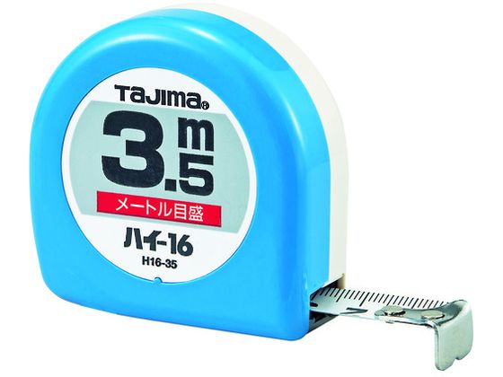 【仕様】●型番：H16-35BL●テープ長さ（m）：3．5　●テープ幅（mm）：16　●水平保持（m）：1．5　●ロック仕様●移動爪　●フリータイプ　●JIS1級　●片面目盛（テープ幅13・16mm）両面目盛（テープ幅19mm以上）　●45...