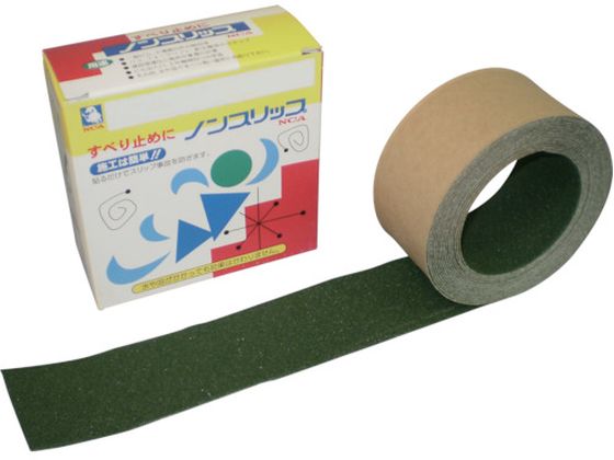 【商品説明】●簡単な施工で確実に足もとの滑りを止め安全度を高くします。水や油がかかっても滑り止め効果が変らず凹凸面にもよくなじみ、優れた接着力で貼り付け直後から使用可能です。（UV対策品）【仕様】●型番：NSP-505●色：グリーン　●幅（...