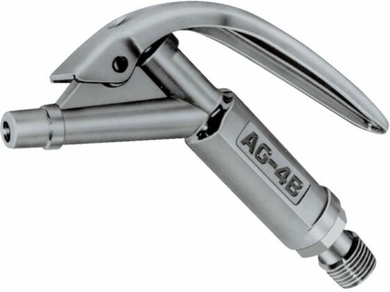 【商品説明】●大風量の親指トリガータイプです。【仕様】●型番：AG-4B●ノズル口径（mm）：4．5●エア取付口：G3／8（PF3／8）●全長（mm）：113●使用流体：圧縮空気●最高使用圧力：1．37MPa●吹付空気圧力：0．59MPa●...