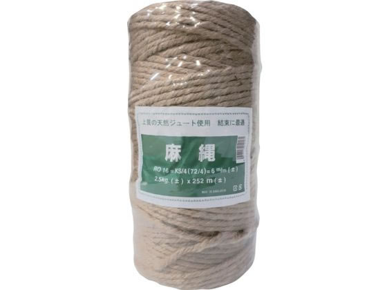 【仕様】●型番：R016●包装形態：シュリンクパック　●長さ（m）：約250　●色：茶　●線径（mm）：6●麻【備考】※メーカーの都合により、パッケージ・仕様等は予告なく変更になる場合がございます。【検索用キーワード】伝蔵麻縄KS−4　デン...