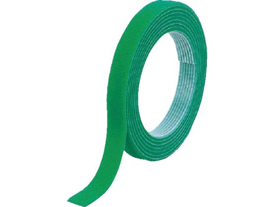【商品説明】●片面にプラスチックフック・片面に織物ループの付いた両面タイプのマジックテープ［［R下］］です。●プラスチックフックのため、強い係合力で結束に利用できます。●必要に応じた長さでカットできます。【仕様】●型番：MKT-10W-GN...
