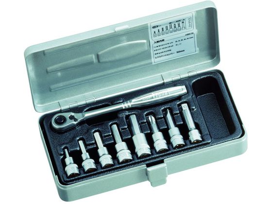 【仕様】●型番：H2072●入数：1S●差込角（mm）：6．35●ソケット内容：ヘキサゴン：3、4、5、6、8、ドライバービットソケット：［［−］］0．8×6．0、［［＋］］No．2●ハンドル内容：ラチェットハンドルホールドタイプ（RH2H...