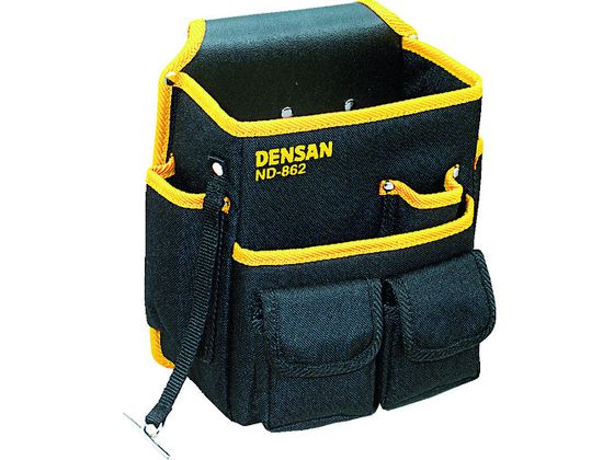 【商品説明】●軽くて丈夫な耐摩耗ポリエステルキャンバスを採用しています。●強化縫製仕上げで、非常に丈夫な腰袋です。●テープフッカー付です。●本体に丈夫さと風合い持ったポリエステルキャンバスを採用●小物の収納に便利なフタ付ポケット2個＋内ポケ...