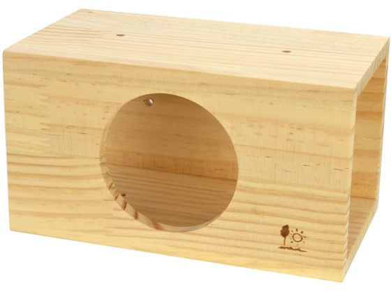 【商品説明】デグー・モモンガ・シマリス・ハムスター等の小動物用木製ハウス（カクレガ）です。置き型ハウスとしての使用はもちろん、固定具が付いていますので、ケージへの壁面設置も可能です。【仕様】●材質：天然木●本体サイズ：幅200×奥行110×...