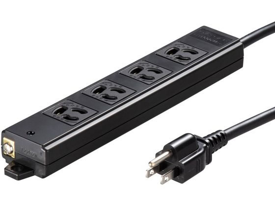 【商品説明】4個口（3P抜け止め）、VCTFコード仕様、3Pプラグ（絶縁キャップ付き）のタップです。電源状態が確認できる通電ランプ付きです。裏面にマグネットが付いているので、スチールのデスクなどに仮固定することができます。メンテナンスがしや...