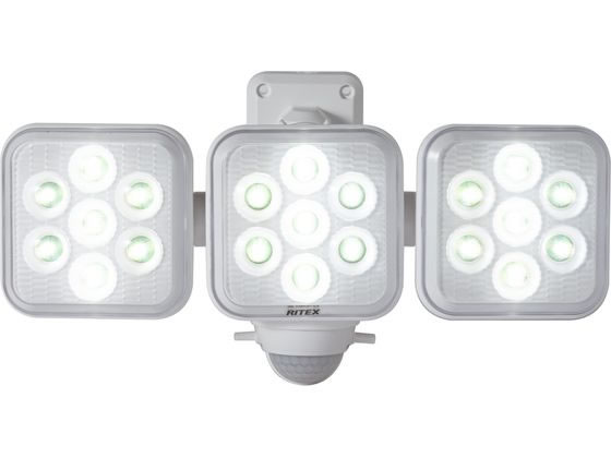 【商品説明】乾電池式のセンサーライト本体、左右のライト、センサーが自由に可動し、角度調整が可能100％点灯と50％点灯の2種類の明るさへ切り替え可能フラッシュ点灯機能付で防犯効果もUP明るさ1350ルーメン【仕様】●本体サイズ：高さ145m...