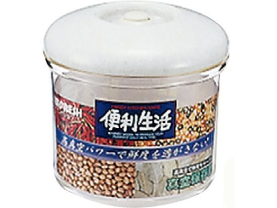【商品説明】85％以上の酸素を除去し、食品の酸化・腐敗を強力に防止します。PUSHボタンを押すだけワンタッチ・オープン【仕様】●外寸：直径102×103mm●重量：160g●容量：340ml●材質1：ストッパー／耐熱PS樹脂●材質2：フタ・...