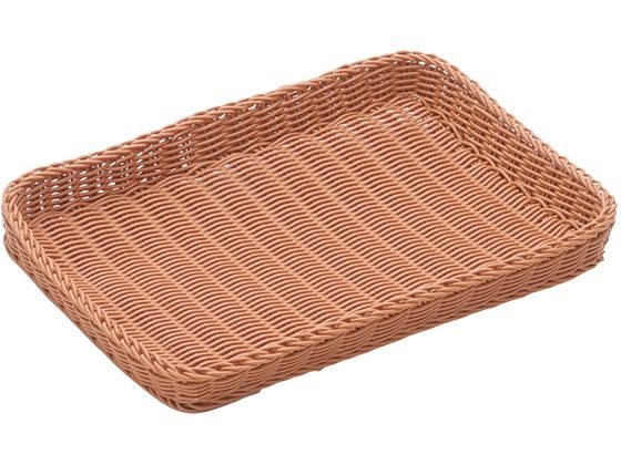 【商品説明】樹脂を丁寧に籐製品のように編んでおり、天然素材に限りなく近い優しい雰囲気を作り出しております。食器専業器に対応し、耐熱温度も120度と耐久性、衛生的に優れた製品です。【仕様】●外寸：400×300×H40mm●材質：ポリプロピレ...