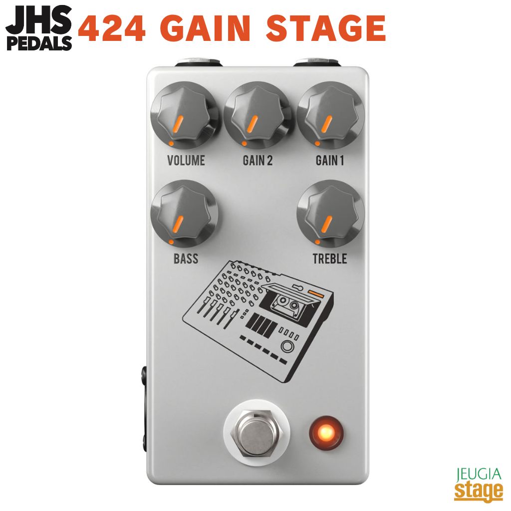 JHS PEDALS 424 Gain Stage 424 GAIN STAGEはギターを直接、80～90年代に有名になったマルチトラックレコーダーに接続した際に得られる、弾力のあるローファイなトーンを再現します。 ペダル形式で再現したこの...