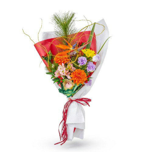 ギフト対応 商品情報 ■商品名（品番） 珠玉〜しゅぎょく〜（NY-044) ■サイズ・形式 本体：約L70センチ×W35センチ 形式：花束 ■商品紹介 松、マムなどが入ったお正月ならではの花束です。お花を飾ってよい年をお迎え下さい。 正月飾...