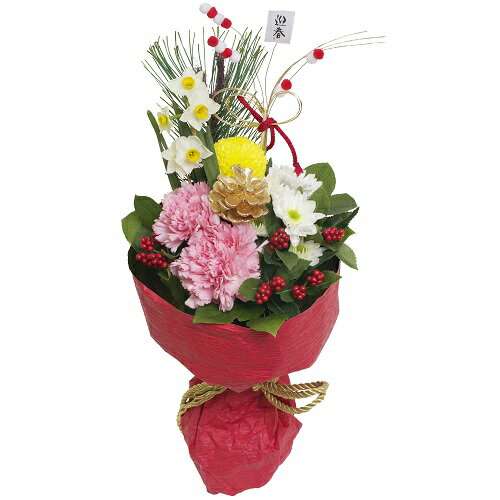 ギフト対応 商品情報 ■商品名（品番） 華〜はな〜（NY-007) ■サイズ・形式 本体：約L30センチ×W20センチ 形式：花束 ■商品紹介 松、千両などが入ったお正月ならではの花束です。お花を飾ってよい年をお迎え下さい。 正月飾り・迎春...