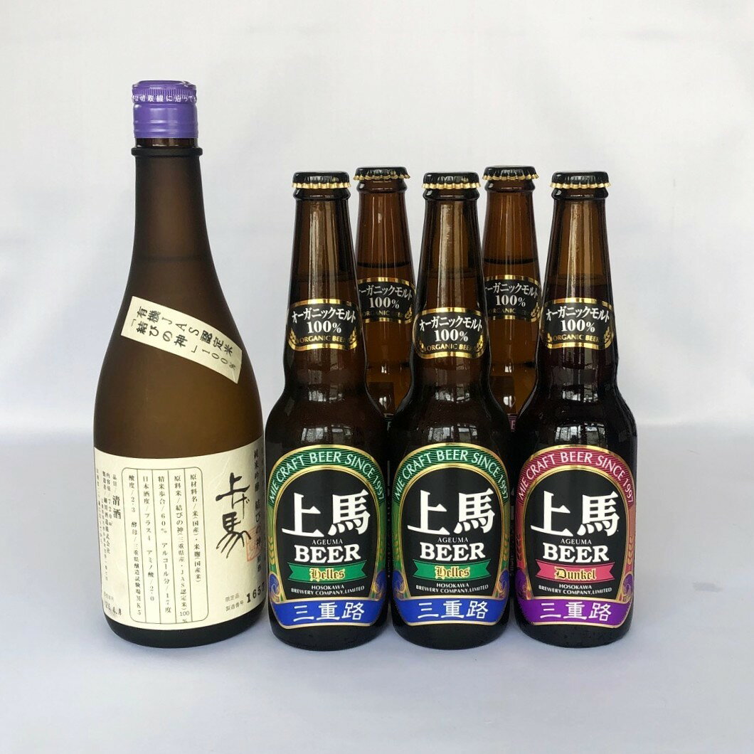 オーガニック原料を100％使用して、なおかつ無添加で造った地酒と地ビールをセットにして、蔵元直送・送料無料でお届けします！ 上馬ビール 330ml ヘレス3本・ドゥンケル2本。有機栽培米「結びの神」の純米吟醸原酒720ml1本。 -----...