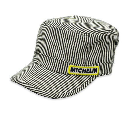 ミシュランのキャップ(帽子)です。 レースシーン＆アフターマーケットを席巻するフランスのタイヤブランド、ミシュラン。 ヒッコリー生地のオシャレなキャップです♪ フロントサイドにMICHELINロゴのワンポイント刺繍が入ります。 バックサイド...