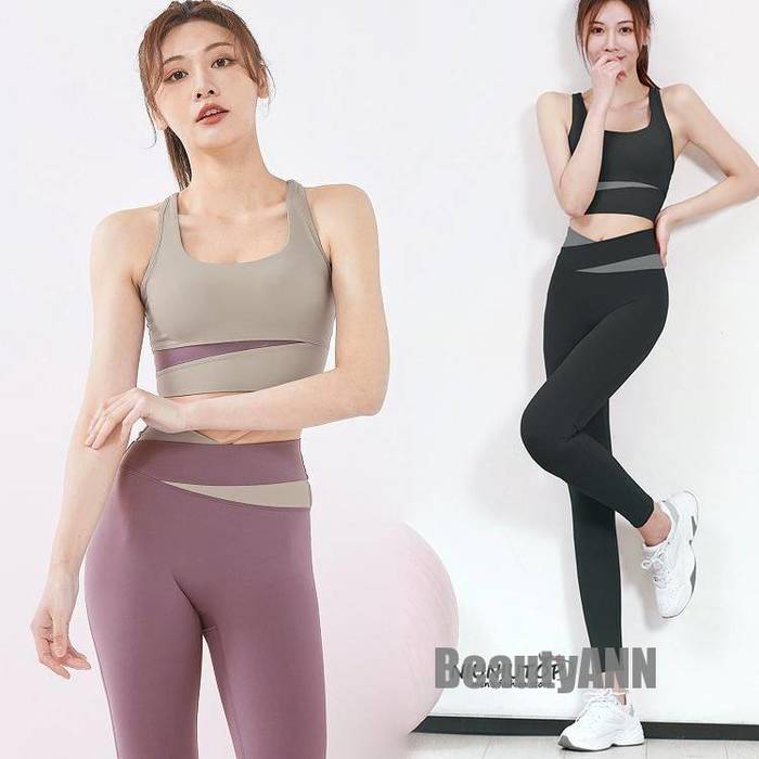 トレーニングウェア レディース ブラ ヨガパンツ セットアップ ジャージ上下セット ランニングウェア ストレッチ抜群 ジムウェア スポーツウェア おしゃれ素材：ポリエステル色 ブラック 灰ブルー/ブルー グレー/キャメル グレー/パープル ...