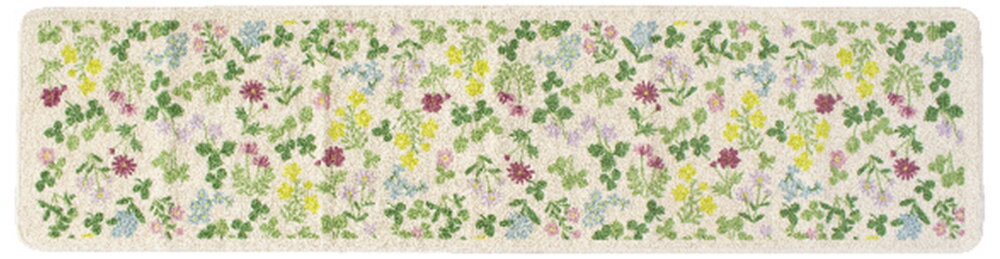 【返品種別A】□「返品種別」について詳しくはこちら□※床暖房の長時間の連続使用や高温でのご使用は避けてください。◆野原に咲く小さなお花をモチーフにしたポップでかわいいイラストのキッチンマット。◆サラサラの肌触りが特徴の薄手のマットです。◆洗...