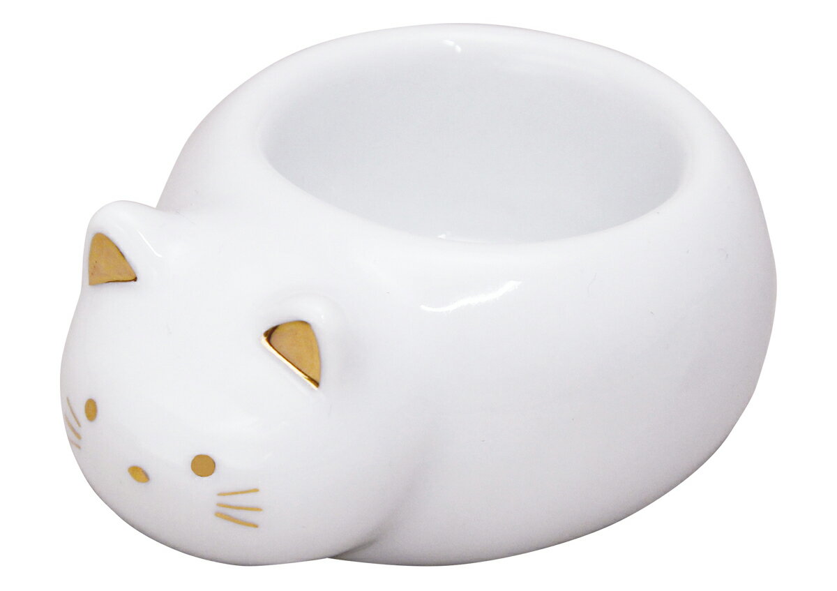 【返品種別A】□「返品種別」について詳しくはこちら□◆ペット用（猫）の仏具として線香立て、供物皿、水入れなどその他いろいろな使い方ができます。■　仕　様　■サイズ(約)：幅6.5×奥行8.5×高さ4cm材質：陶磁器[0570079リユウコド...