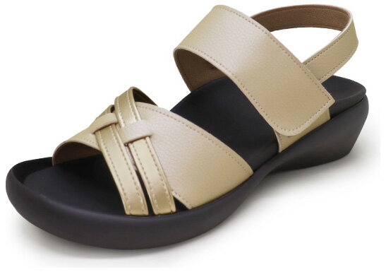 【返品種別A】□「返品種別」について詳しくはこちら□◆バイカラーの編み込みが目を惹くウェッジサンダル。◆シボ感がある素材や、光沢感がある素材を使用した編み込みデザインがさりげなくおしゃれ。◆簡単に調節できる面テープタイプの甲ベルトと、ゴム付...