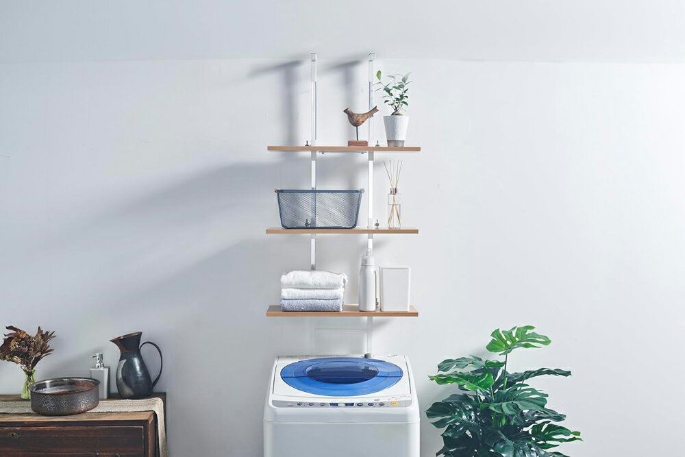 【返品種別A】□「返品種別」について詳しくはこちら□◆狭い場所、洗濯機の背面、側面、天井に段差がある場所でもスキマを利用して設置ができる◆棚板の高さは、使用シーンに合わせて調節可能。棚板3枚タイプ◆防水パンの上にも専用パーツで設置可能■　仕...