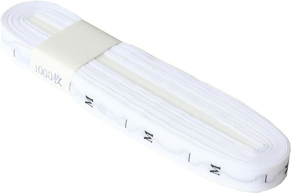 【返品種別B】□「返品種別」について詳しくはこちら□◆ハンドメイドした洋服などに付けられるサイズタグです。◆テープに目盛りが書かれているのでカットしてご使用ください。■　仕　様　■入数：1巻(1000個分)サイズ：巾9×H26mm(1目盛り...