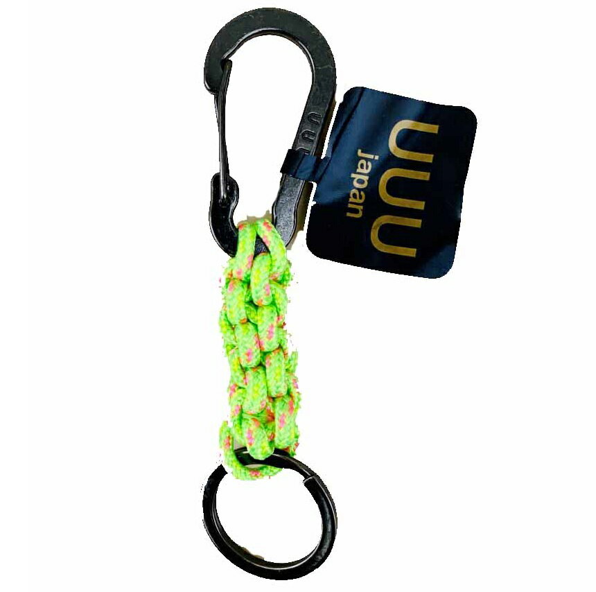 【返品種別A】□「返品種別」について詳しくはこちら□◆ナイロンロープを手編みしたアクセサリー用キーリングほどけば緊急時用ロープに■　仕　様　■サイズ(約)：3mm×80cmカラー：グリーン重量(約)：10g材質：紐/ナイロン・金具/合金原産...