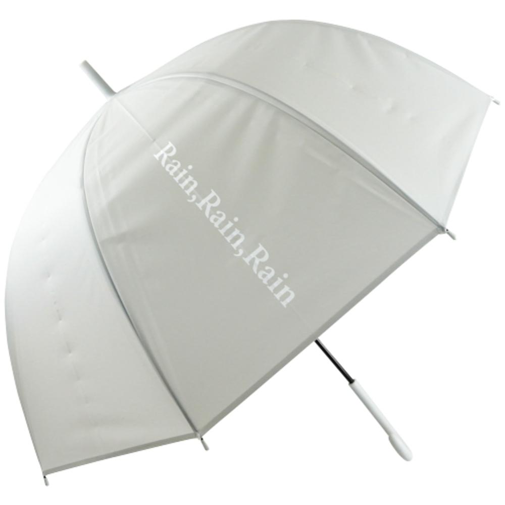 【返品種別A】□「返品種別」について詳しくはこちら□◆POPなロゴプリントが可愛い長傘！　(親骨65cm)◆トレンド感のあるドーム型の構造を採用。◆すっぽりと頭上を覆い肩まで隠れるので雨に濡れにくく、鞄などの持ち物もしっかりガード。◆ハジキ...