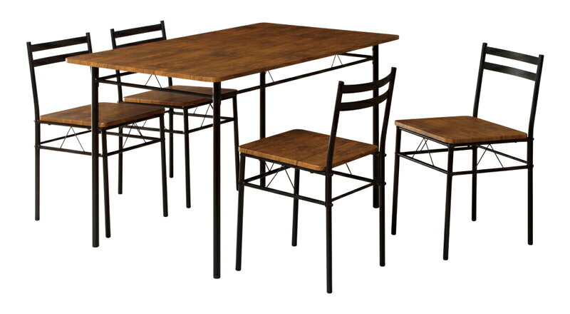 【返品種別A】□「返品種別」について詳しくはこちら□◆スチールのフレームがシンプルでどんな部屋にもあう組み立て式ダイニングセット1セット＝テーブル×1、チェア×4■　仕　様　■サイズ(約)：テーブル/幅1200×奥行700×高さ700mm、...