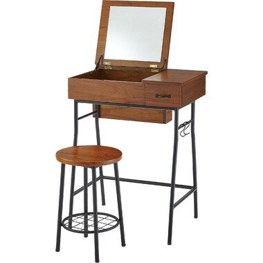 【返品種別A】□「返品種別」について詳しくはこちら□※画像はイメージです。※取っ手のみ取り付け必要です。※セット販売のみです。◆ドレッサー＆スツールセット です。■　仕　様　■サイズ：[デスク]W60×D38×H76cm [スツール]φ30...