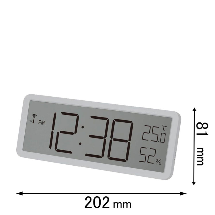 □「返品種別」について詳しくはこちら□メーカー保証期間 1年主張しすぎないスタイリッシュなデジタル電波時計◆シンプルで分かりやすく見やすい表示のデジタル電波時計。◆オシャレな細めの数字フォント。◆温度・湿度・電波受信マーク付き。◆場所にあわ...