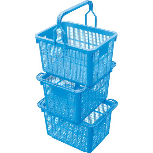 【返品種別B】□「返品種別」について詳しくはこちら□※画像はイメージです。※画像は3個ですが、商品は1個のお届けとなります。◆カゴを積み重ねることができて、収穫物の集積が楽に行えます。■　仕　様　■容量：22L色：ブルー外形寸法：幅370×...