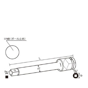【返品種別B】□「返品種別」について詳しくはこちら□◆全長を延長させるためのソケットです。◆締め付け部分が深くて届かない場合や狭い場合などに最適です。■　仕　様　■ピン・リング差込角（mm）：凹凸 9.52全長（mm）：150質量：170g...
