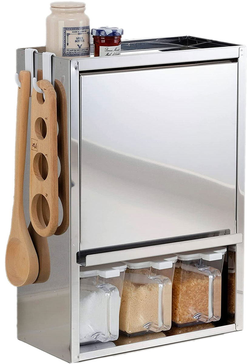 【返品種別A】□「返品種別」について詳しくはこちら□※調味料ポット以外の小物は付属しません。◆フルオープンで固定され、片手でもスムーズに取り出せるフラップ式扉を採用。◆奥行は約15cmでとってもスリム！　広々とした作業スペースを確保できます...