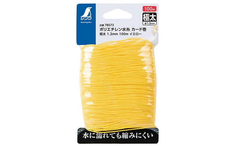 【返品種別B】□「返品種別」について詳しくはこちら□◆基礎工事、一般測量用に。◆水に濡れても縮みにくく、突然の雨でも安心です。◆視認性の良いイエロー。■　仕　様　■材質：ポリエチレン糸の長さ：100m糸の径：1.2mm[78573シンワ]シ...