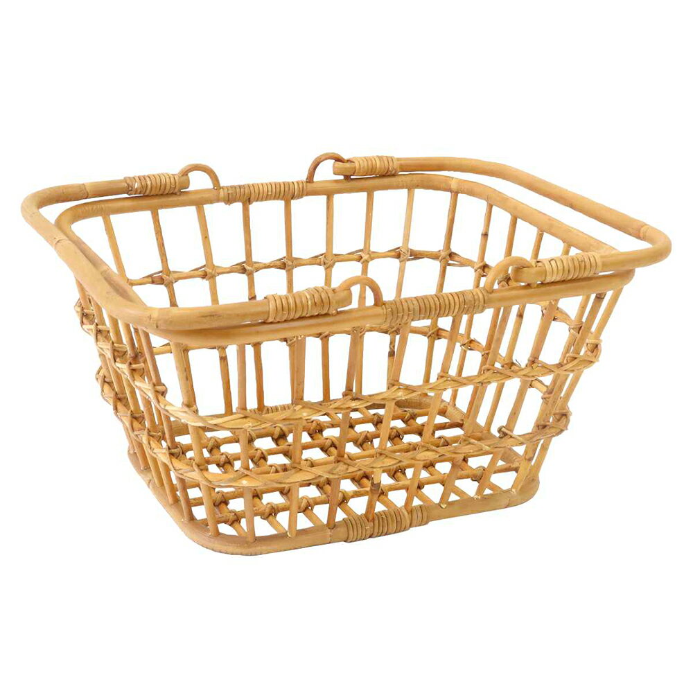 【返品種別A】□「返品種別」について詳しくはこちら□※画像はイメージです。※ハンドメイド商品のため、色や形に若干の個体差があります。◆天然素材の皮付きラタンを使用して作られたマーケットバスケットです。◆散らかりがちな小物類をざっくりと収納で...