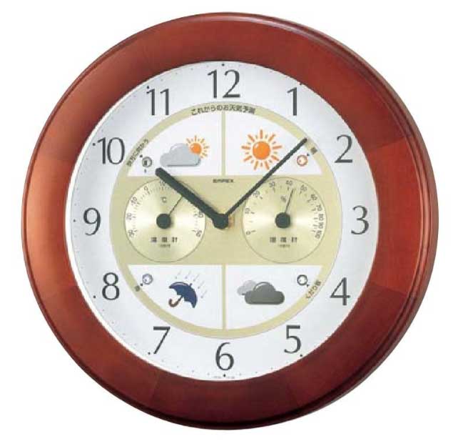 【返品種別A】□「返品種別」について詳しくはこちら□2023年10月 発売◆これからのお天気と時刻がすぐにわかる。見やすくハイセンスなグッドデザイン。◆高級木枠の風格とゴールドトーンの洗練された文字盤がハイグレードな大型サイズ。◆強度のある...