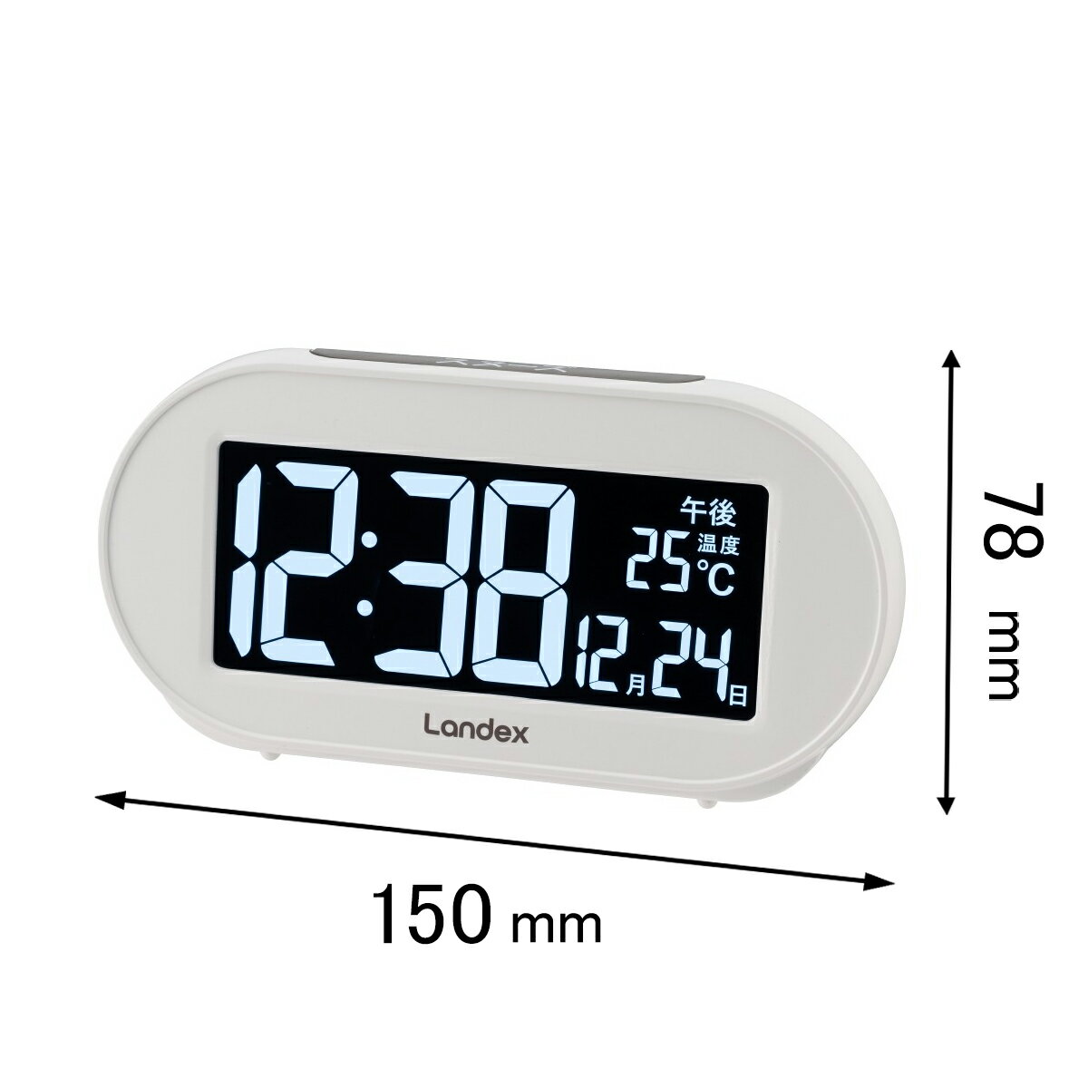 □「返品種別」について詳しくはこちら□メーカー保証期間 1年◆時間がハッキリと見える視認性が高いLED表示の時計です。温度表示、日付表示もついており一目で確認が出来ます。照度調整機能がついて、お好みの明るさ表示に調整が出来、本体についている...