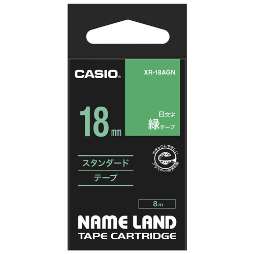 【返品種別A】□「返品種別」について詳しくはこちら□◆ネームランド用リボン 白文字/緑テ−プ◆■　仕　様　■テープ長：8mスタンダ−ドテ−プテープ幅：18mm[XR18AGN]OAサプライ/OA機器＞ラベルライター＞テープカートリッジ＞カシ...