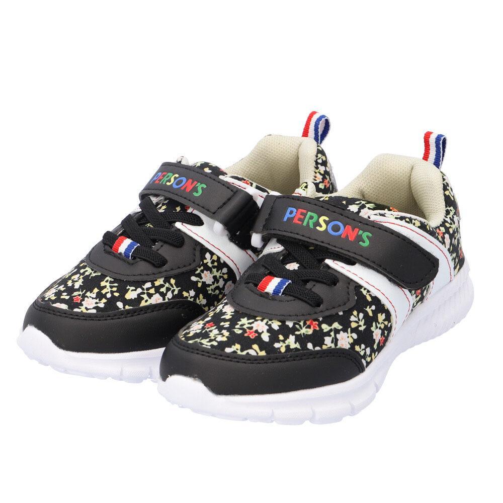 【返品種別A】□「返品種別」について詳しくはこちら□◆小花を散りばめた“ゆめかわ”デザイン！　履きやすさを一番に考えた、PERSON’Sのキッズスニーカー。PERSON’Sのロゴが入った面ファスナーベルトと、かかとのプルタブで脱ぎ履きが楽ち...