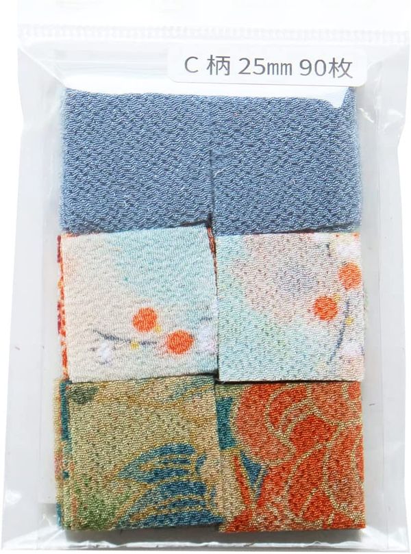 【返品種別B】□「返品種別」について詳しくはこちら□◆無地と柄のつまみ細工用ちりめんアソートセットです。◆25mmサイズにカット済みなのですぐ作品作りにお使いいただけます。■　仕　様　■入数：計90枚サイズ：25mm素材：レーヨン[S50G...