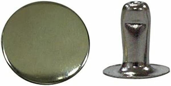 【返品種別B】□「返品種別」について詳しくはこちら□◆接着剤以上の強度が必要となる部分の結合に使うカシメ鋲です。◆主にデザイン上存在する表面のリベットとして多く使用されています。■　仕　様　■入数：10組サイズ：小寸法（約）：頭径Ф6×足の...