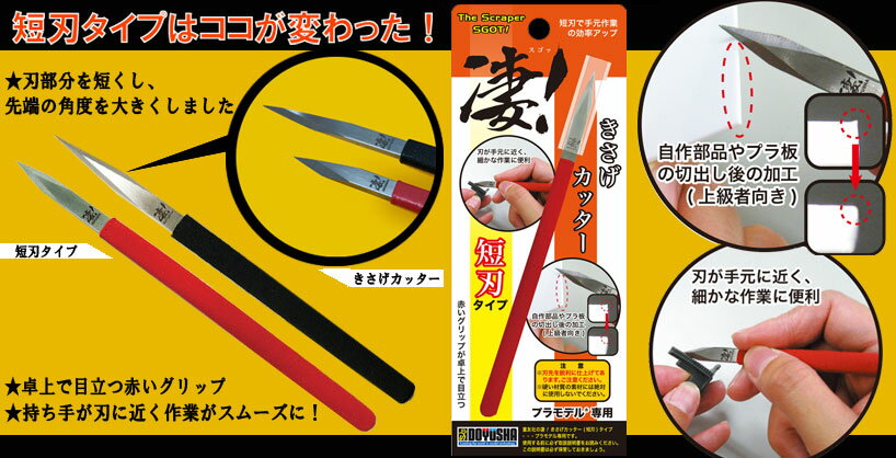 【返品種別B】□「返品種別」について詳しくはこちら□2018年12月 発売※画像はイメージです。実際の商品とは異なる場合がございます。【商品紹介】童友社 のプラモデル専用工具シリーズ　凄！　きさげカッター（短刃タイプ）です。模型＞模型用工具...