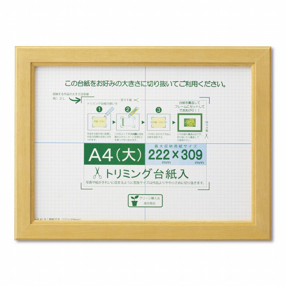 【返品種別A】□「返品種別」について詳しくはこちら□◆主に賞状や許可証類を入れるための額です。収納寸法：222×309mm。トリミング台紙を切り抜いてマットの代わりに使うこともできます。■　仕　様　■本体寸法：幅269×奥行356×高さ13...